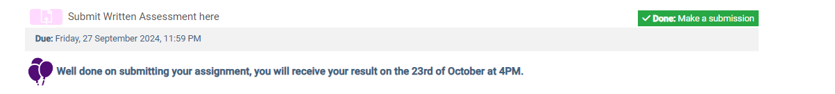 When/how can I get the results of my assignment?